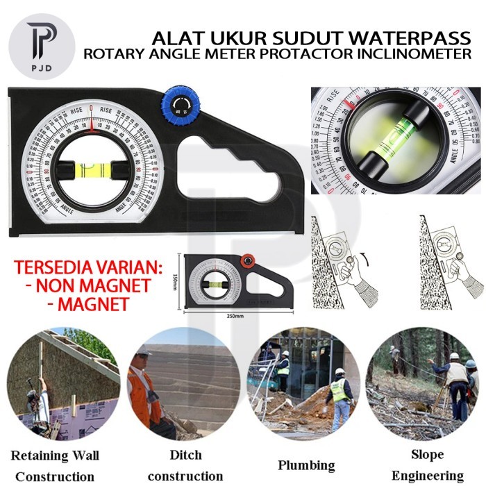 Rotary Angle Meter Protactor Inclinometer / Waterpass Angle Measuring ...