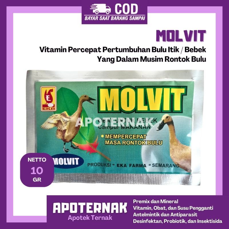 Molvit 10gram EKA FARMA - Duck Medicine Accelerates Feather Loss Period ...