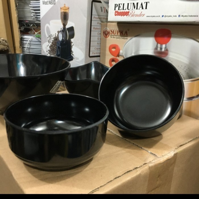 HITAM Small Black Bowl Serving Rice Porridge Vegetable Soup Soup ...