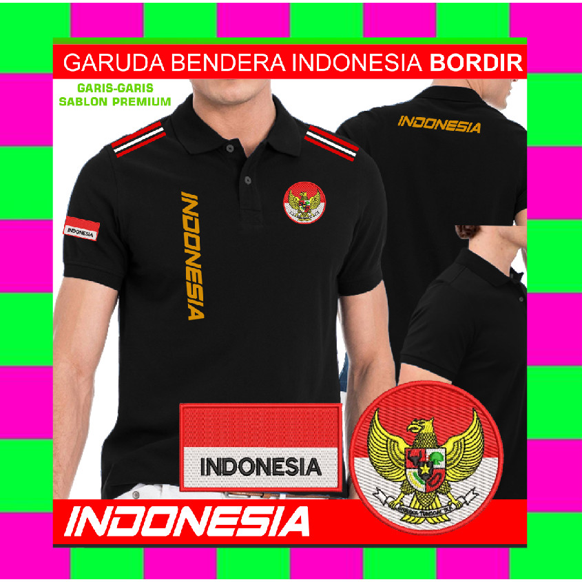 Jaya FASHION - GARUDA Embroidery POLO RI Flag PREMIUM QULAITY KODEMOTIF ...