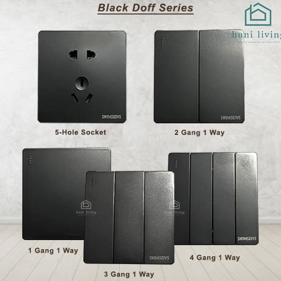 Tr BLACK Light Switch 1/2/3 Gang Electrical Switch Shiny | Shopee Malaysia