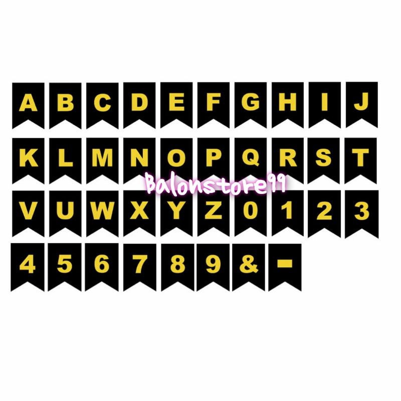 HITAM Black Gold Letter Banner/Bunting Flag Letters | Shopee Malaysia