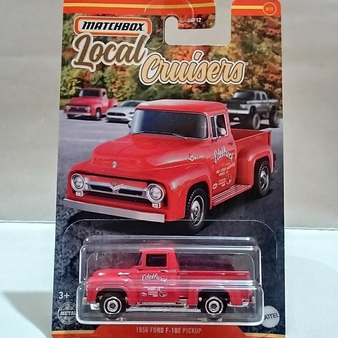 MERAH Matchbox Local Cruisers 1956 FORD F100 PICKUP Tampo'Edelbrock ...