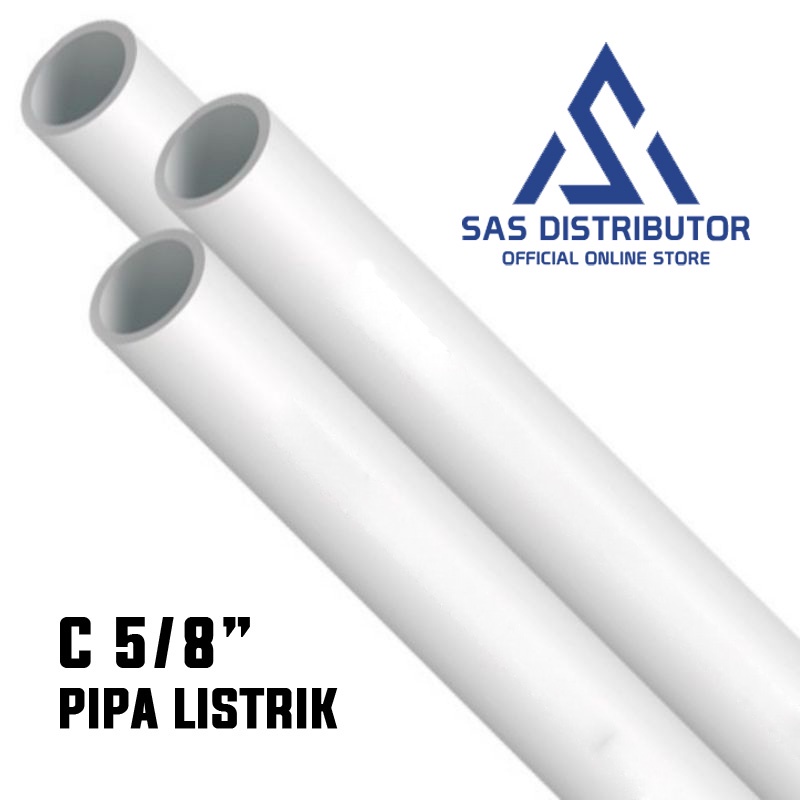 PUTIH Electrical Pipe C 5/8" inch PVC 1 meter/White Electrical Pipe/5/8 ...