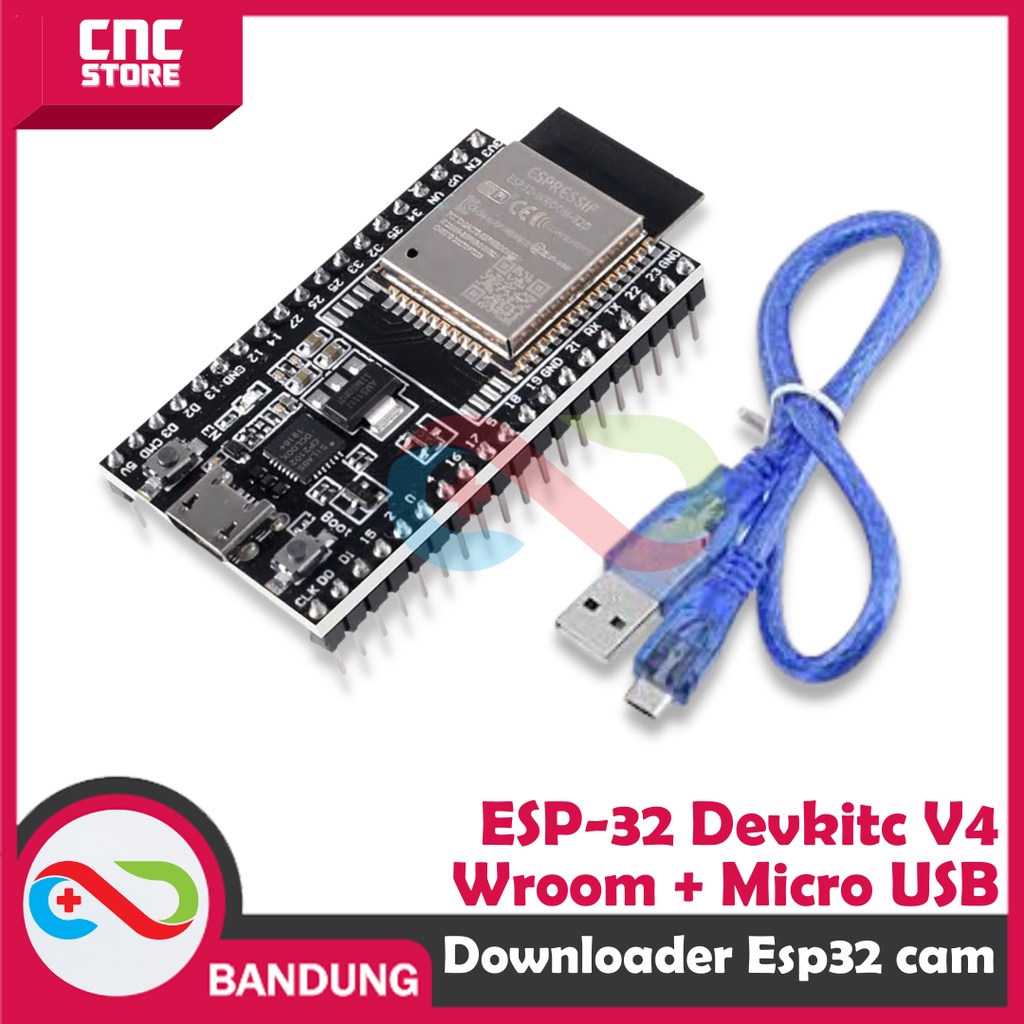 Esp32 Esp 32 Devkitc V4 Wroom 32d Wifi Bluetooth Plus Micro Usb Cable