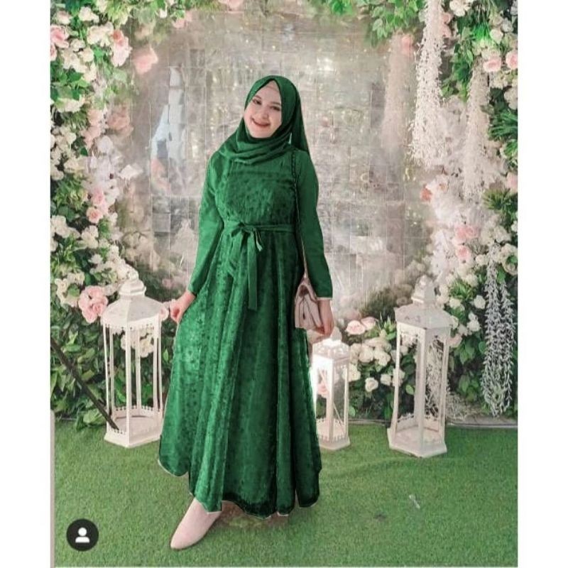 HIJAU UNGU Gamis DRESS FOR ADULTS TEENAGERS BRUKAT TILE FURING PLAIN ...