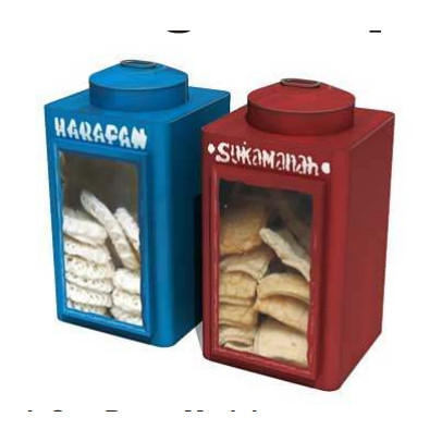 MERAH Blue and Red cracker tins papercraft miniature action figures diy ...