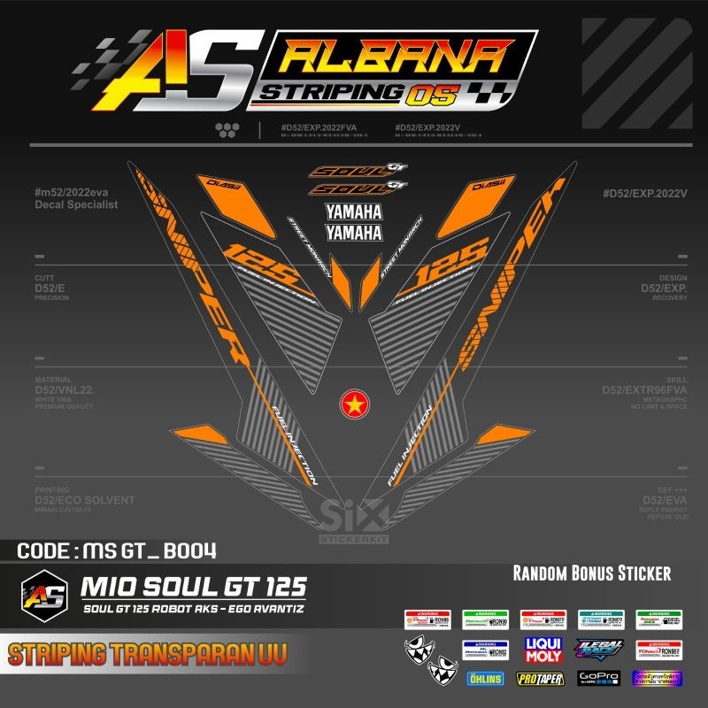 Transparent STICKER SOUL GT 125 Graphic Edition/STRIPING MUO SOUL GT ...