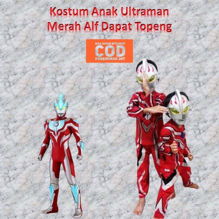 MERAH Alf's Red ultraman Children's Costume Gets A Mask | Shopee Malaysia