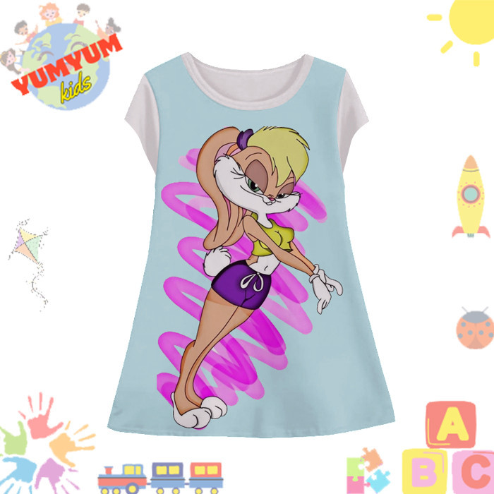 Lola Bunny Girls' Dress v3 Girls' Tunic Animated Cartoon Lola Bunny ...