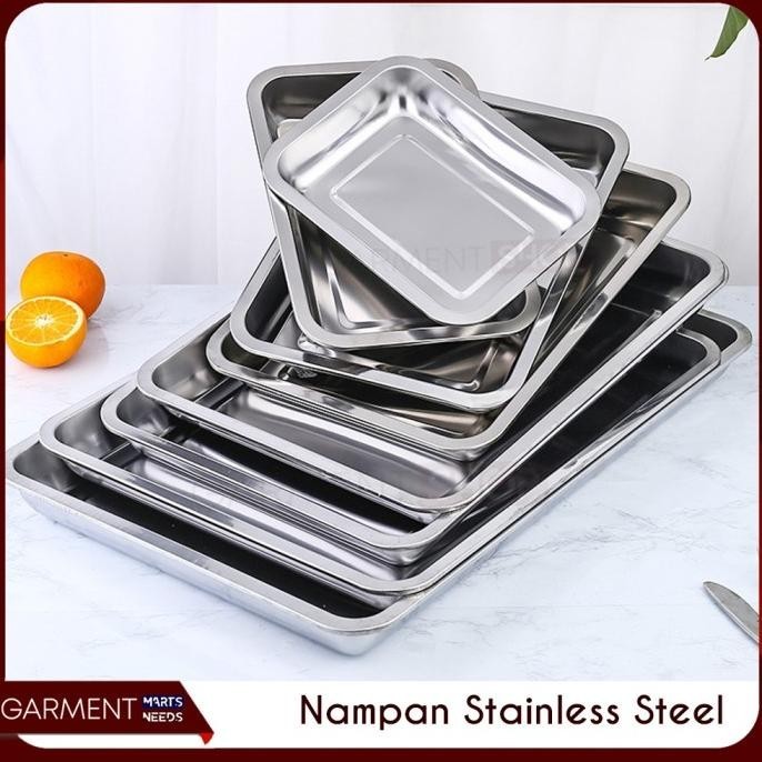 Square Stainless Tray Multi-Purpose Stainless Steel Food Serving Tray ...