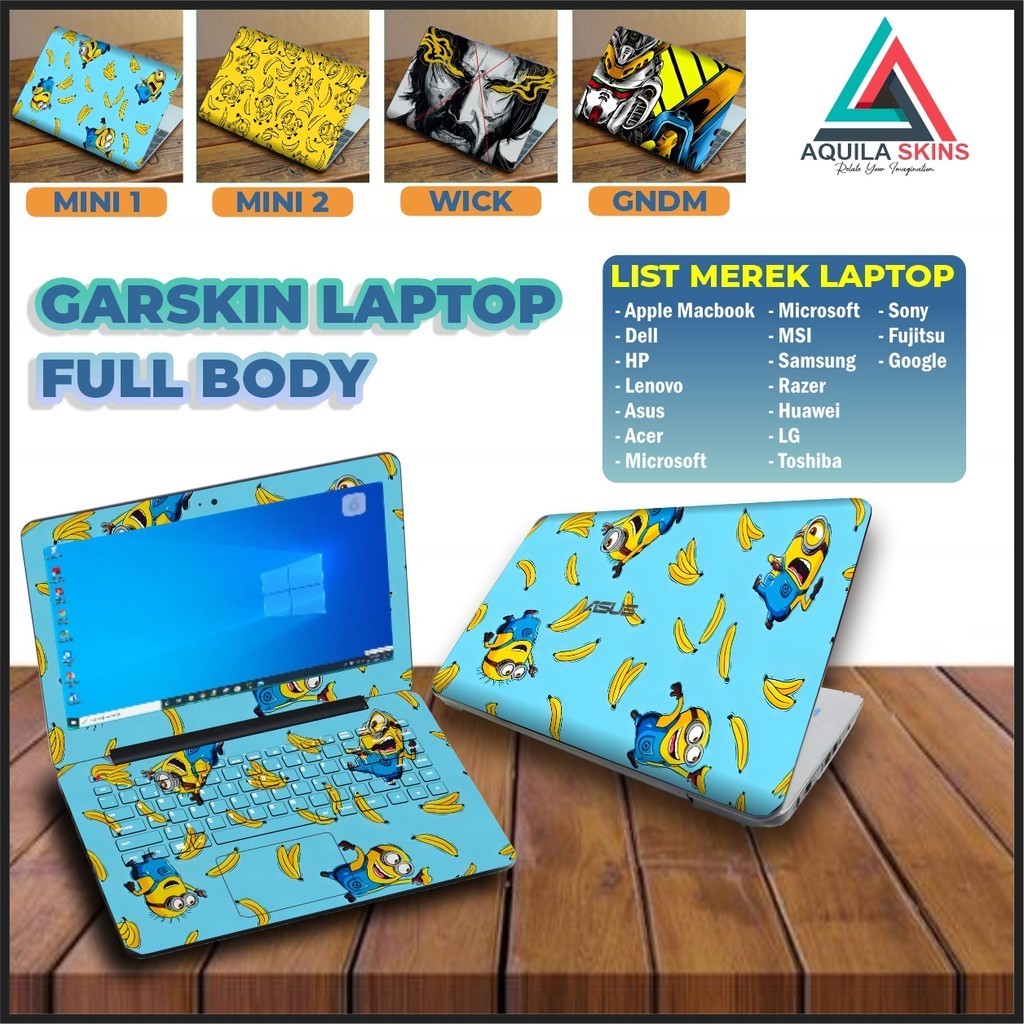 Garskin Skin laptop Full Body All Series ASUS/LENOVO/MSI/MACBOOK/HP ...