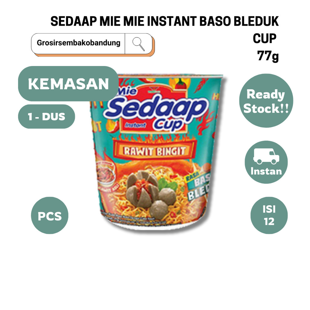 BASO BLEDUK CUP INSTANT NOODLES 77g - 1 Box - Bandung City | Shopee Malaysia