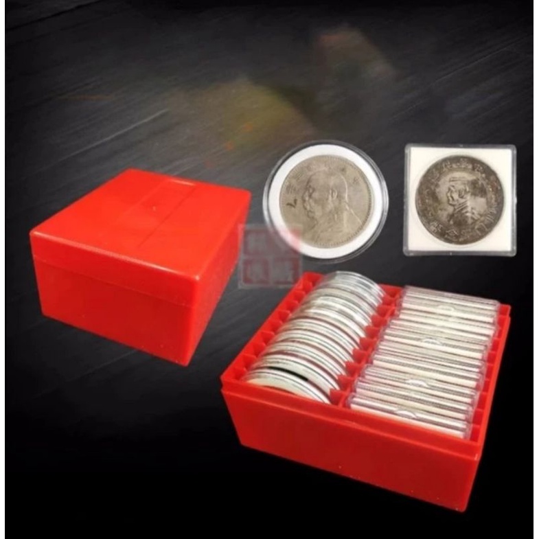 Empty Plastic Box Box Can Be Filled With 20 Round Coins 46mm Box 45mm ...