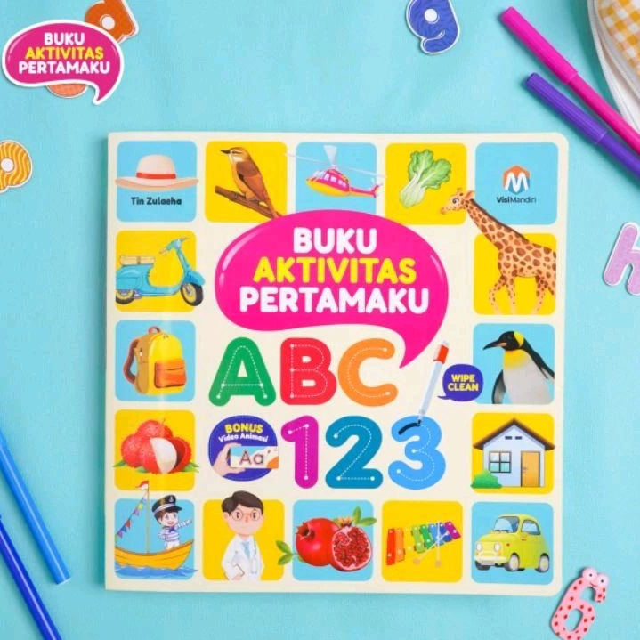 My First Activity Book ABC 123 Board Book for Preschool Kindergarten ...