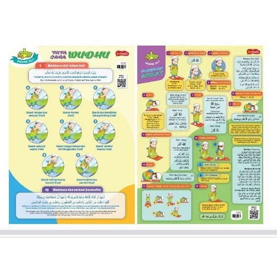 Salman & Sofia 2 in 1 Poster With QR Code: Wudhu Procedure & Prayer ...