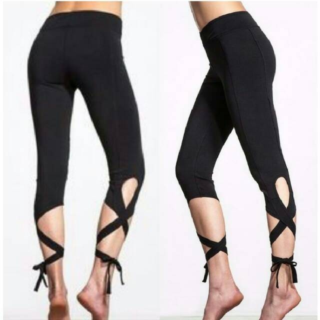 Plain Bottom Strap Leggings. | Shopee Malaysia
