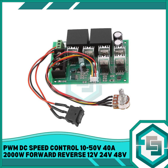 Pwm DC SPEED CONTROL 10-50V 40A 2000W FORWARD REVERSE 12V 24V 48V ...