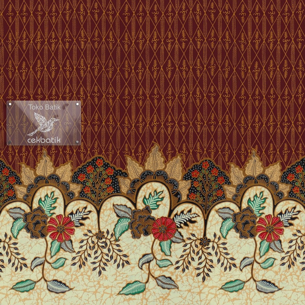 Batik cloth - Elegant Jawi Songket Flower Batik Motif (Maroon) | Shopee ...