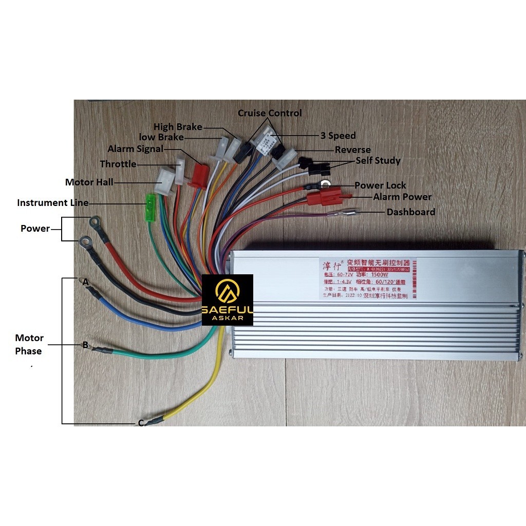 Controller BLDC Brushless 60v 72v 1500w Electric Motor | Shopee Malaysia
