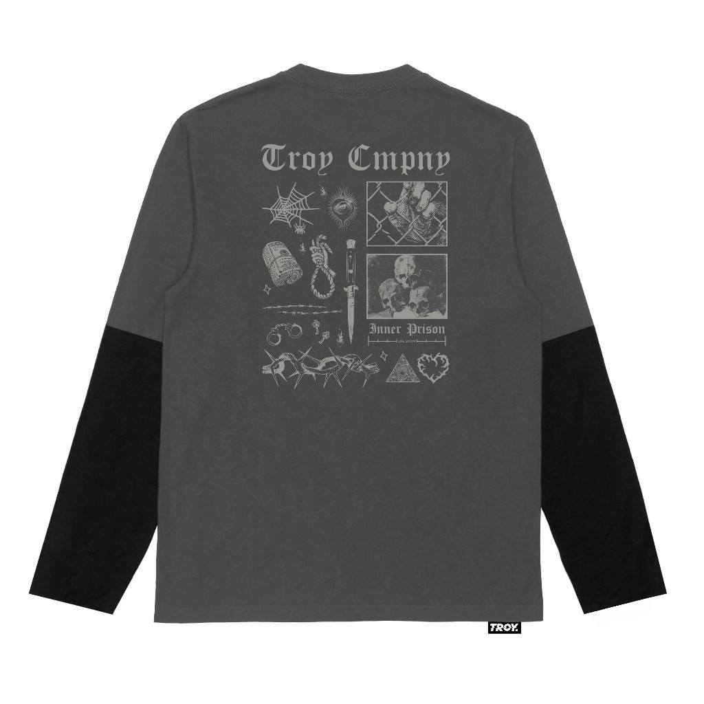 Troy Company Double Layer Longsleeve T-shirt Dark Gray Inner Prison DS ...