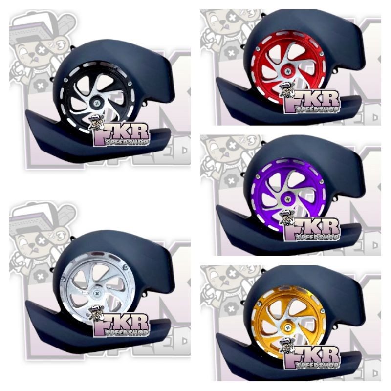 Aluminum 6-Sided Spinner Engine Fan Cover Set for Yamaha Mio Gear ...
