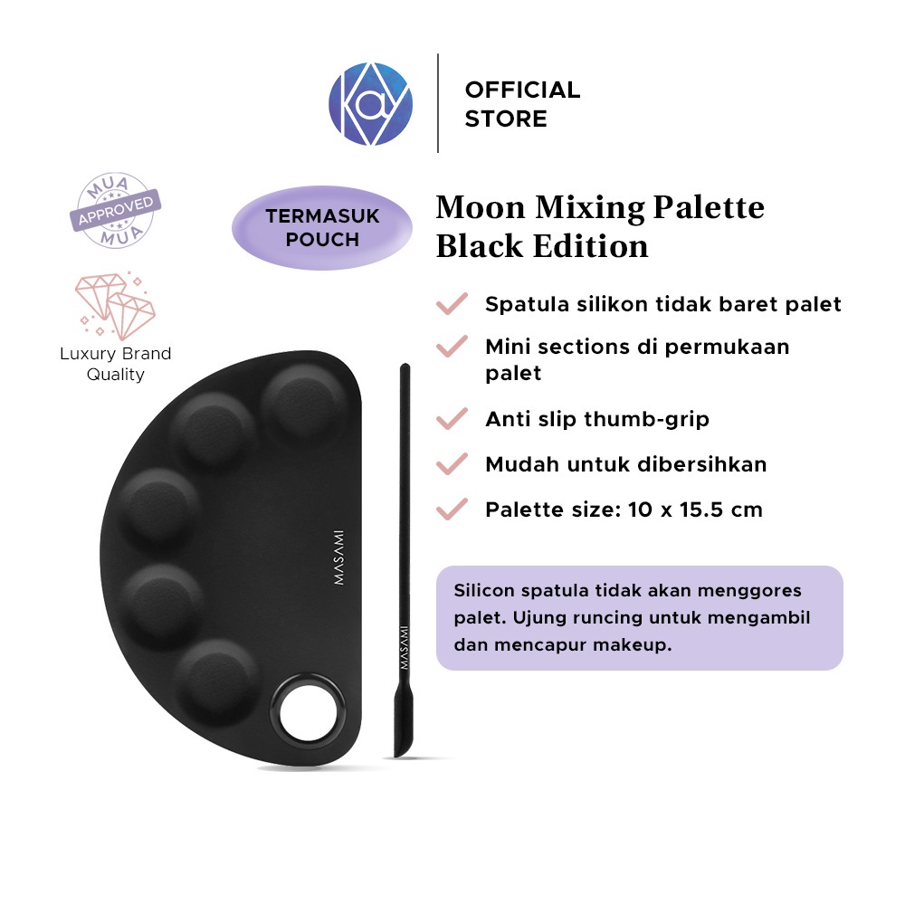 Masami Moon Mixing Palette+Silicone Spatula Anti Scratch Black Edition ...