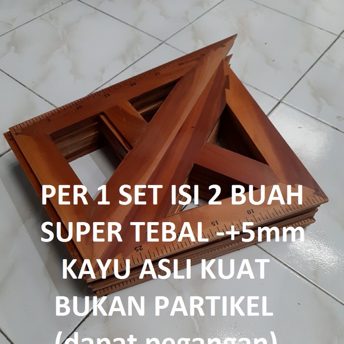 KAYU Wooden Triangle Ruler 1 Dozen Contents 12 Pairs (24 Pieces ...