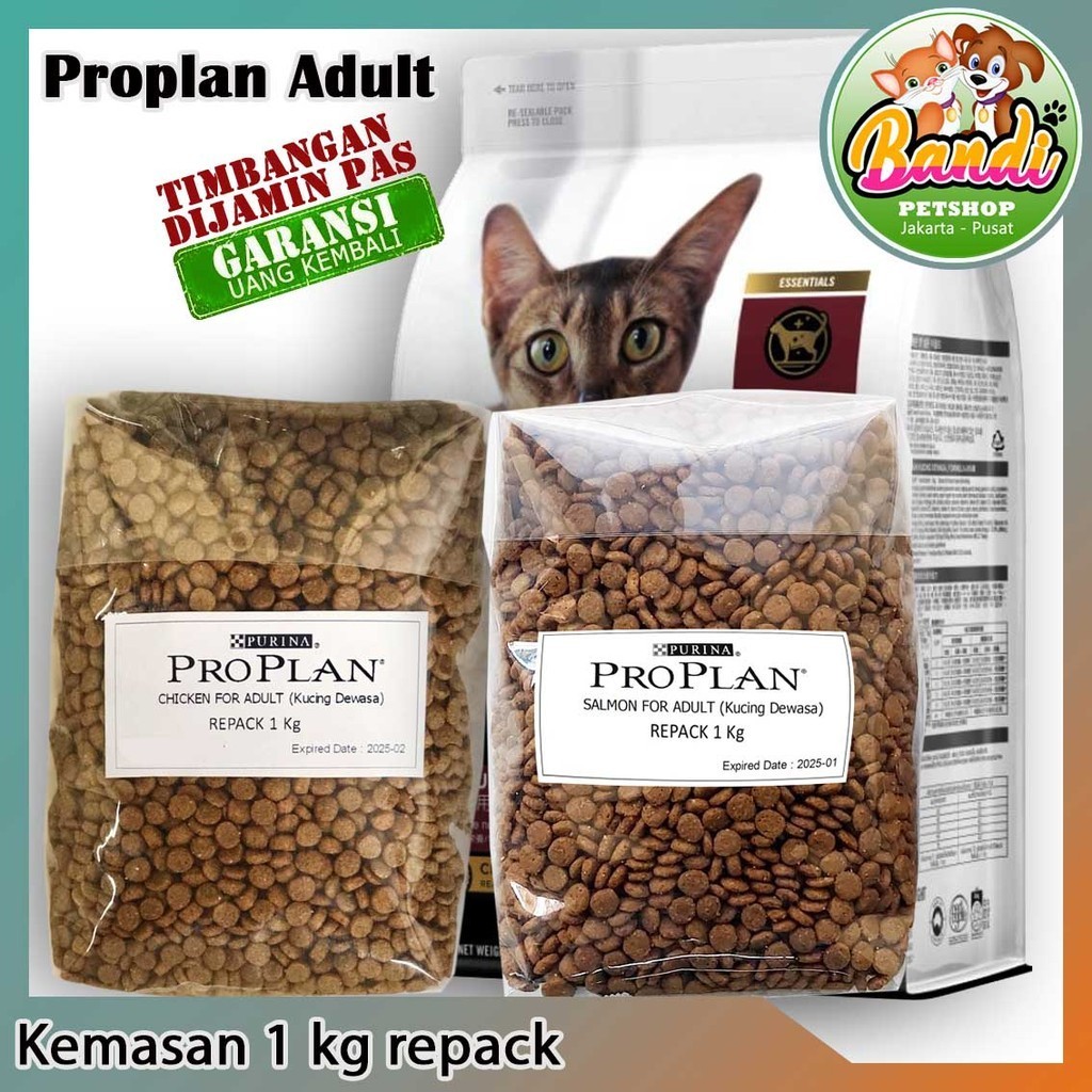 Pro Plan 1kg repack Adult Dry cat food, Adult cat Dry food proplan ...