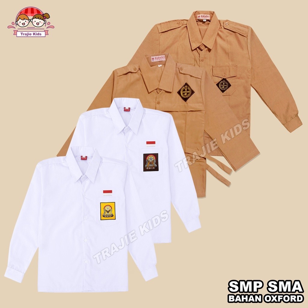 KEMEJA PUTIH School Uniform // LONG SCHOOL UNIFORM FOR SMP HIGH SCHOOL ...