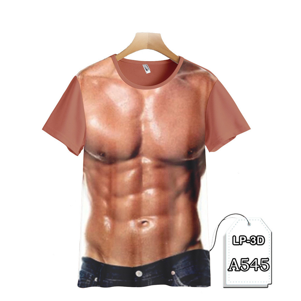 Unique Adult Sixpack Body Motif Clothes 3D Printed Men's T-shirt LP3D ...