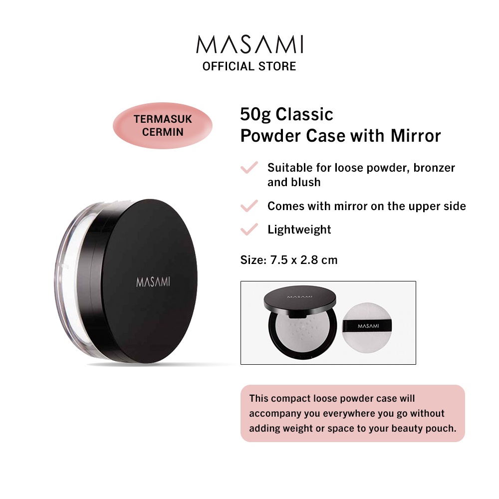 Masami 50g Powder Case with Mirror Loose Powder Case | Shopee Malaysia