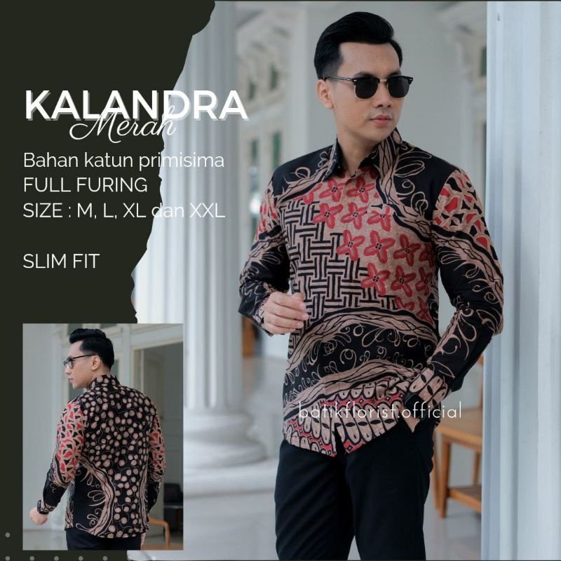 HITAM KEMEJA Batik Shirt Slim fit Long Sleeve Modern Darmaji Cakrawala ...