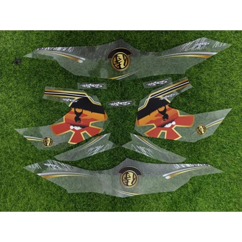 Striping STICKER TRANSPARENT VARIO NEW 2023 GRN 2 MOTIF DESIGN ARAI ...