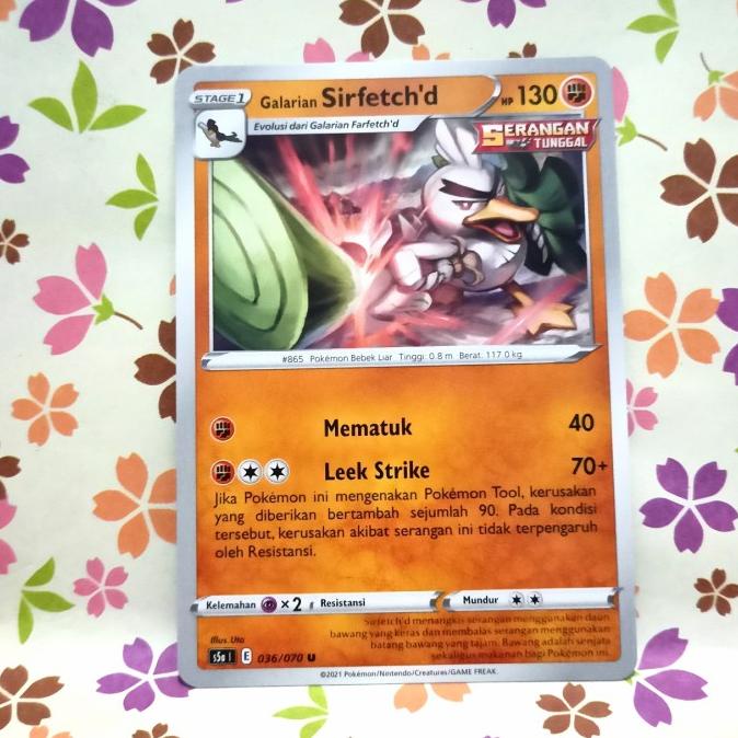 Galarian sirfetch'd C s5a | 036/070 pokemon tcg indonesia set 8 | Shopee Malaysia