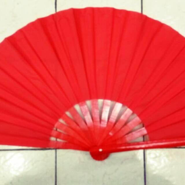 MERAH KAYU Red Special Plain Jumbo Wooden Fan | Shopee Malaysia