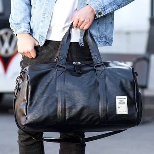 HITAM Pr0m0 100% Travel Bag / Gymbag / Duffle Bag Black Premium Quality ...