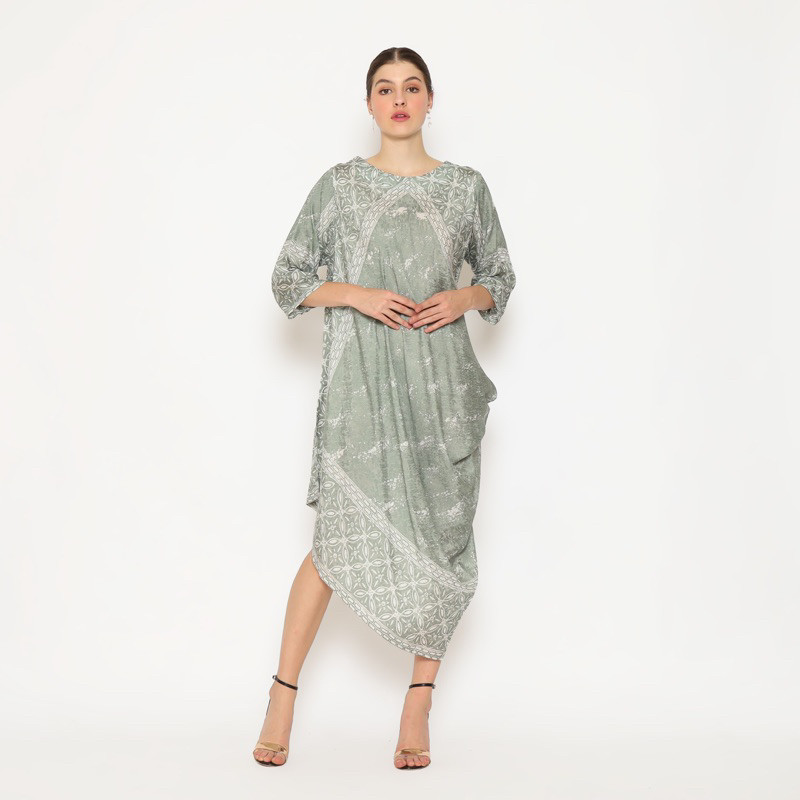 Rinjanie Batik - Bombai Tangan Dress - Greentea Series - Modern Dress ...
