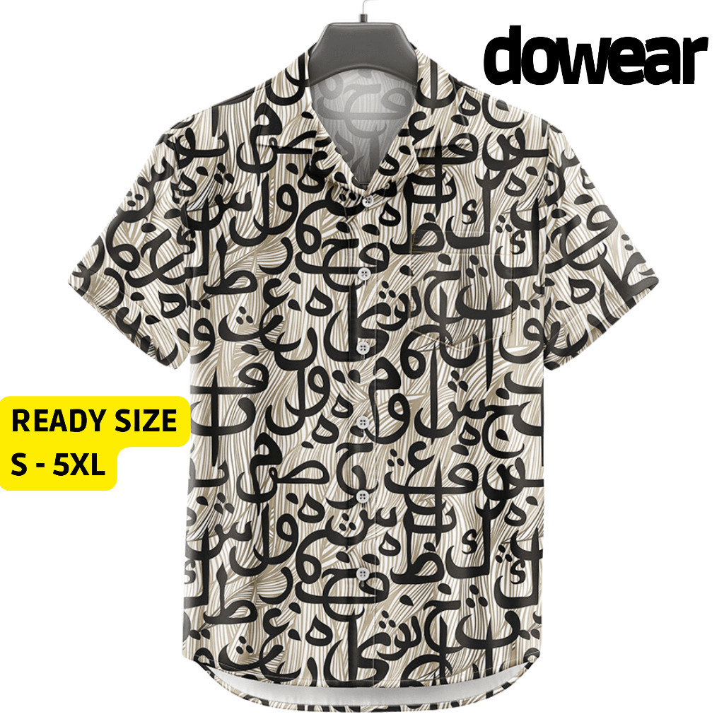 KEMEJA Dowear Koko Shirt Short Sleeve Men Modern Jumbo Eid Shirt Muslim ...