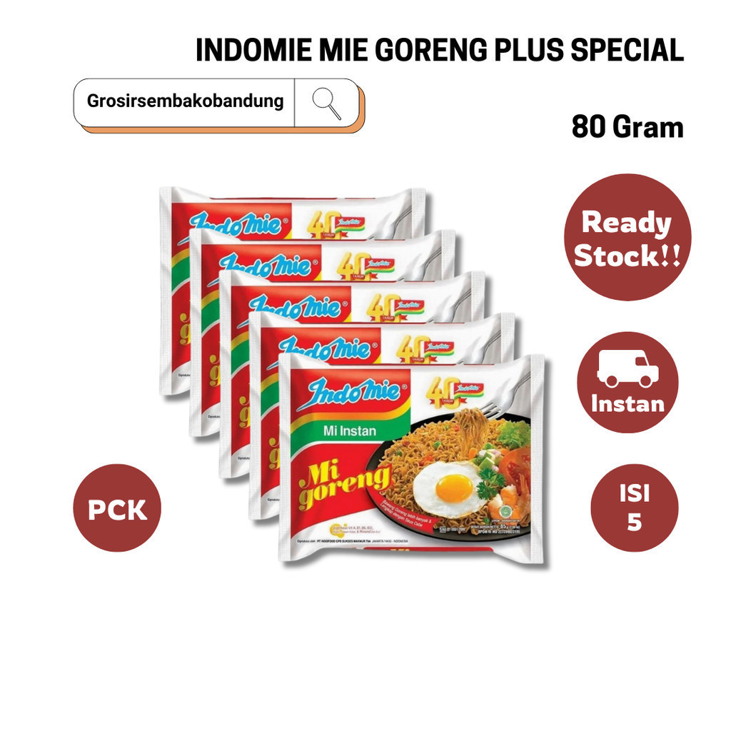 Indomie FRIED NOODLES PLUS SPECIAL PCK 80g - 5 Pcs - Bandung City ...