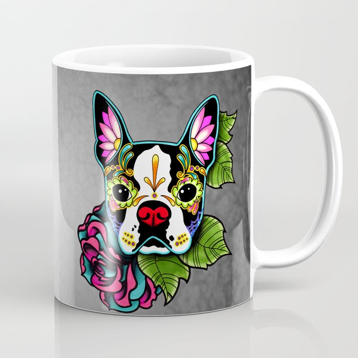 Boston Terrier in Black - Day Sugar Dead Skull Dog Coffee Mug | Shopee ...