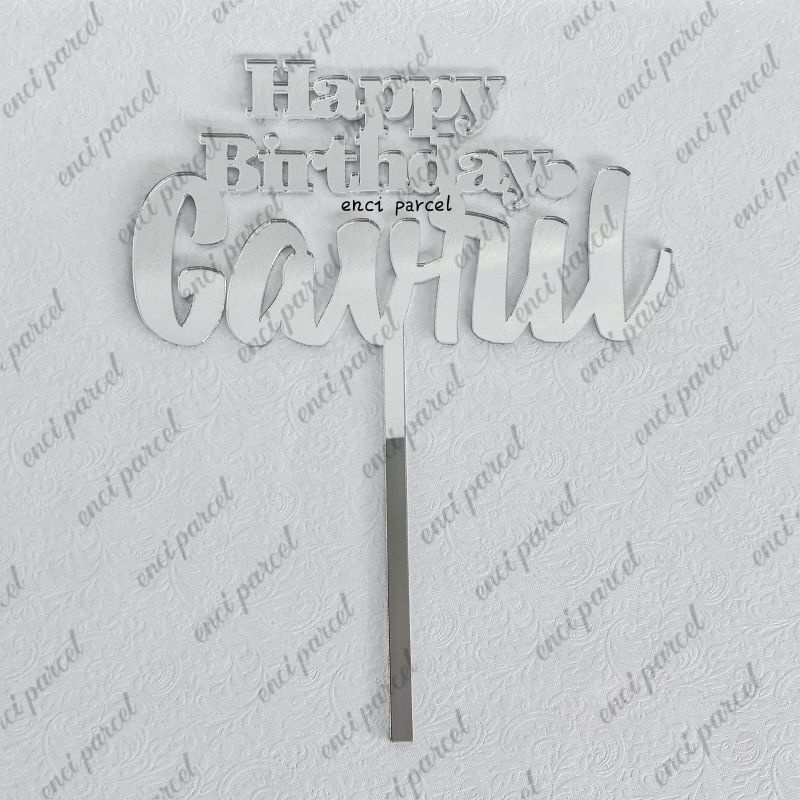 Topper custom 3 Lines Name Writing Sponge Cake Decoration wedding ...