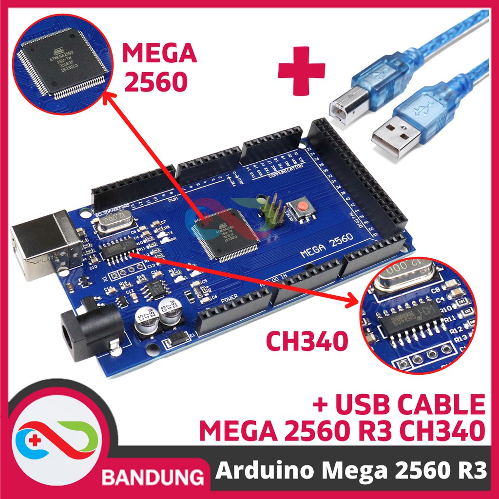 Mega 2560 R3 CH340 COMPATIBLE BOARD+USB CABLE | Shopee Malaysia