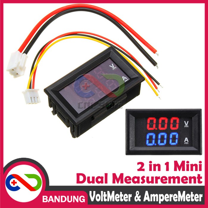 Dual MINI VOLTMETER AMMETER AMPERE METER LED 0-100V 0-10A DC | Shopee ...