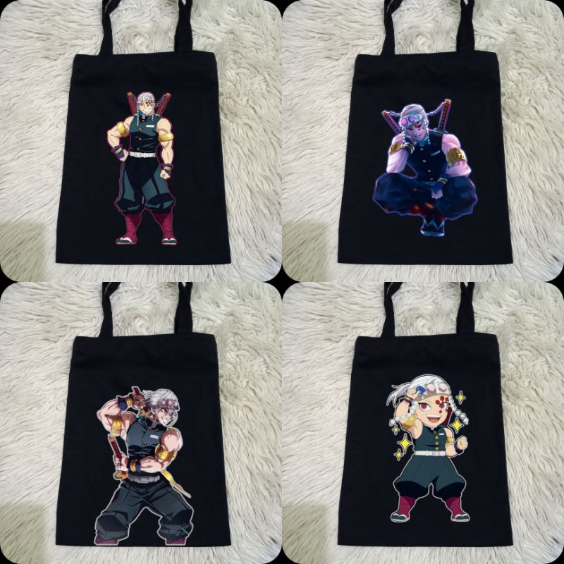 HITAM Tengen Uzui Anime Demon Slayer Black Tote Bag Thick 100% Premium ...