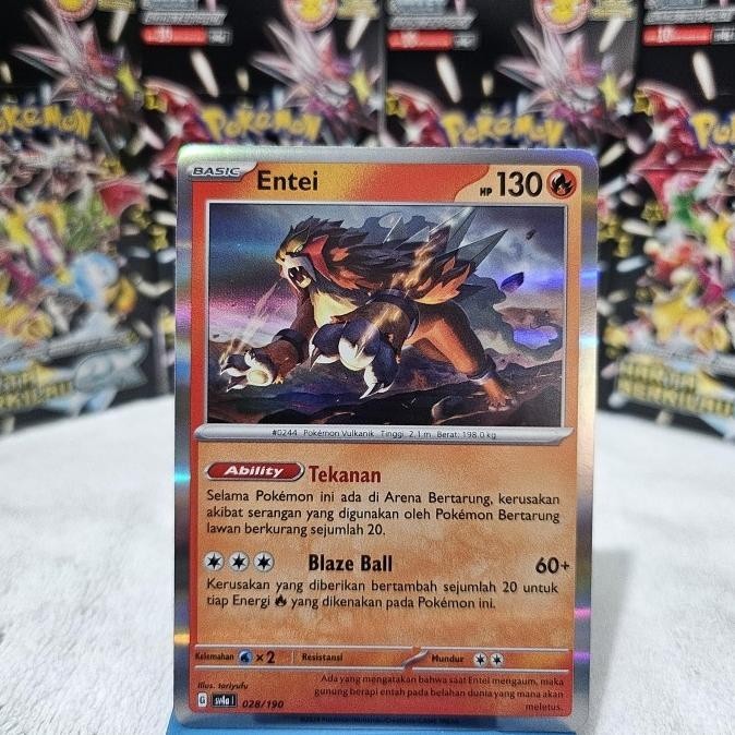 Entei Foil 028/190 sv4a - Pokemon Treasure Shiny TCG Indonesia | Shopee Malaysia