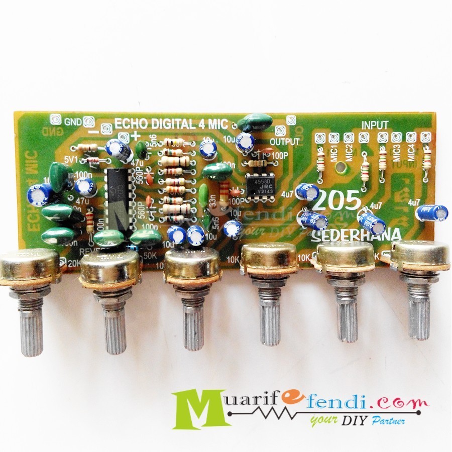 KIT Echo Eco Effect digital Effect PT2399 4558 reverb 4 mic mixer ...