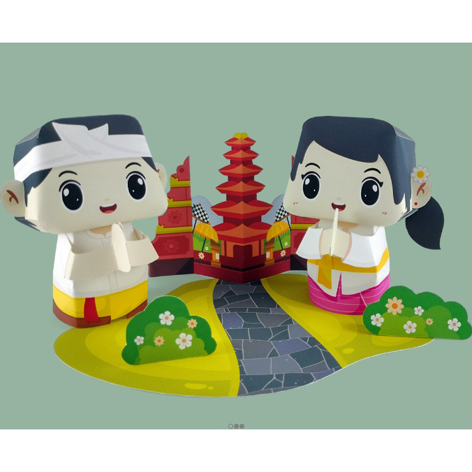 Bali papercraft Miniature History Of World Heritage diy Hand Paper ...