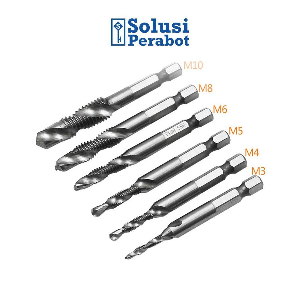 MATA 6 in 1 SP Thread Maker Drill Bit / Drill Tap Bit Countersink Set ...