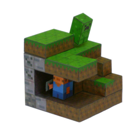 Block Minecraft papercraft Miniature action figure diy Hand Paper Craft ...